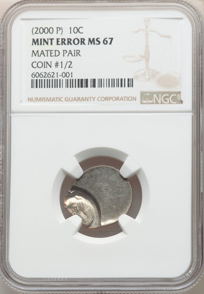 2000-P 10C Roosevelt Dime Mated Pair Error - MintErrors